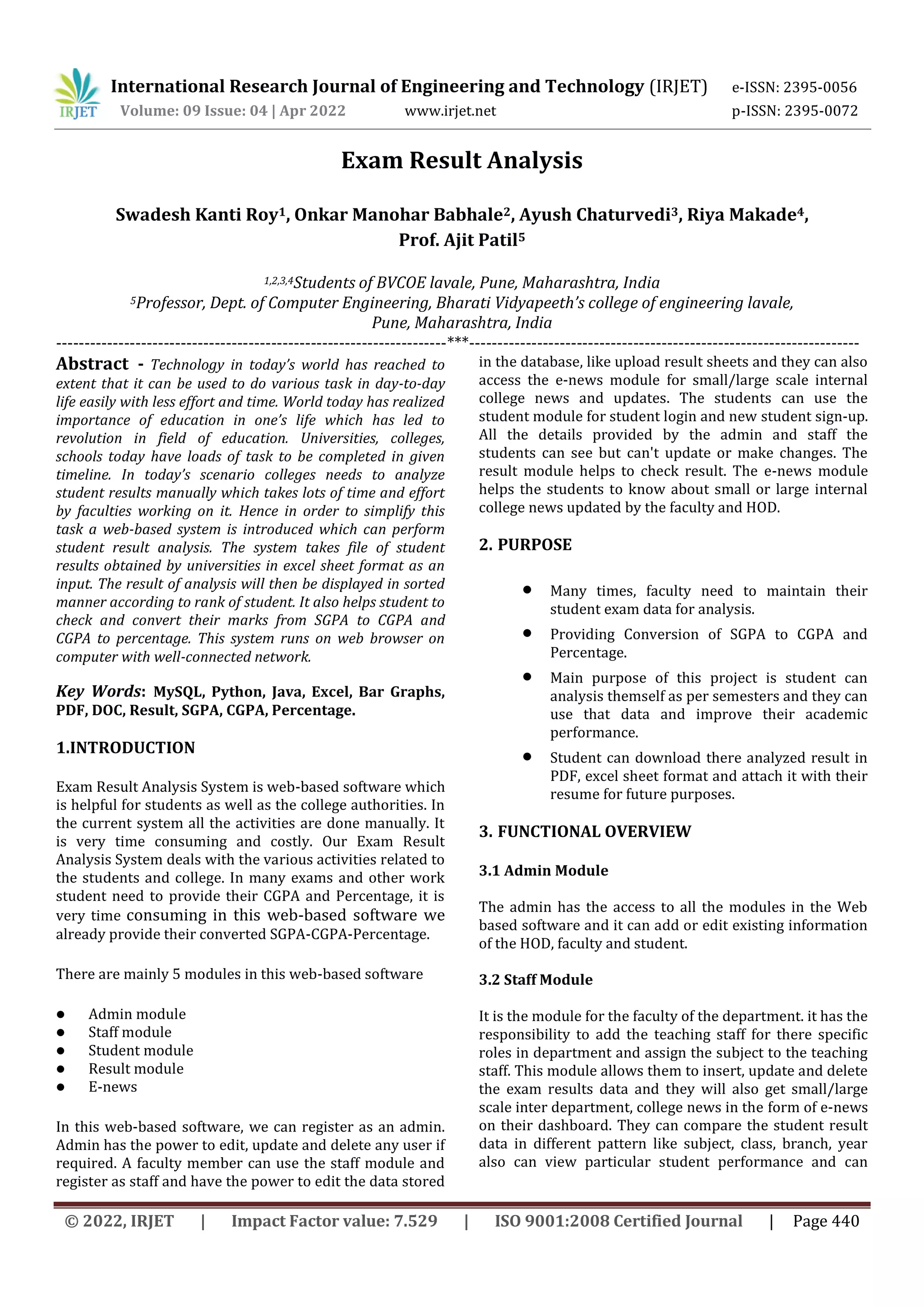 Exam Result Analysis | PDF