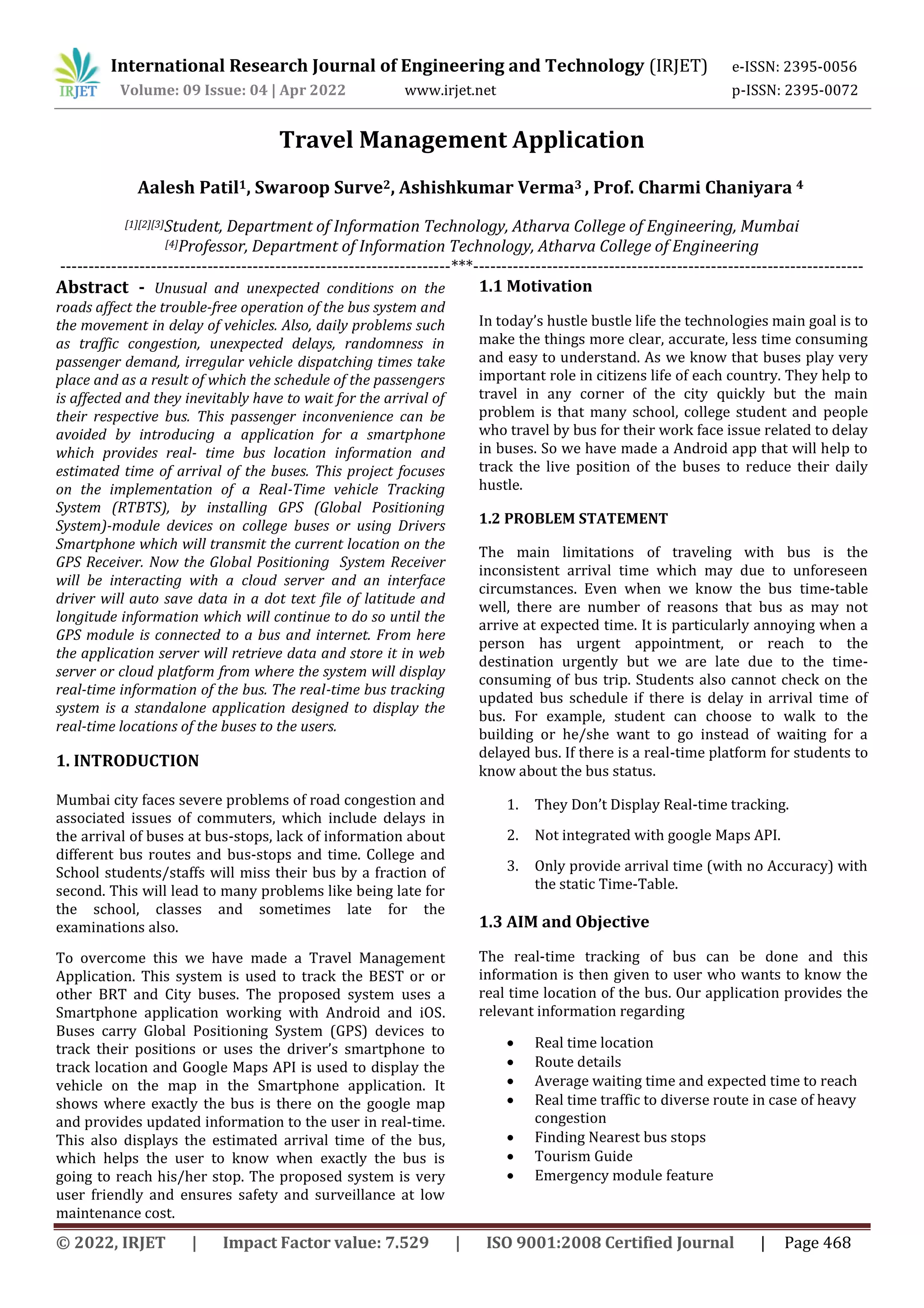 Travel Management Application | PDF