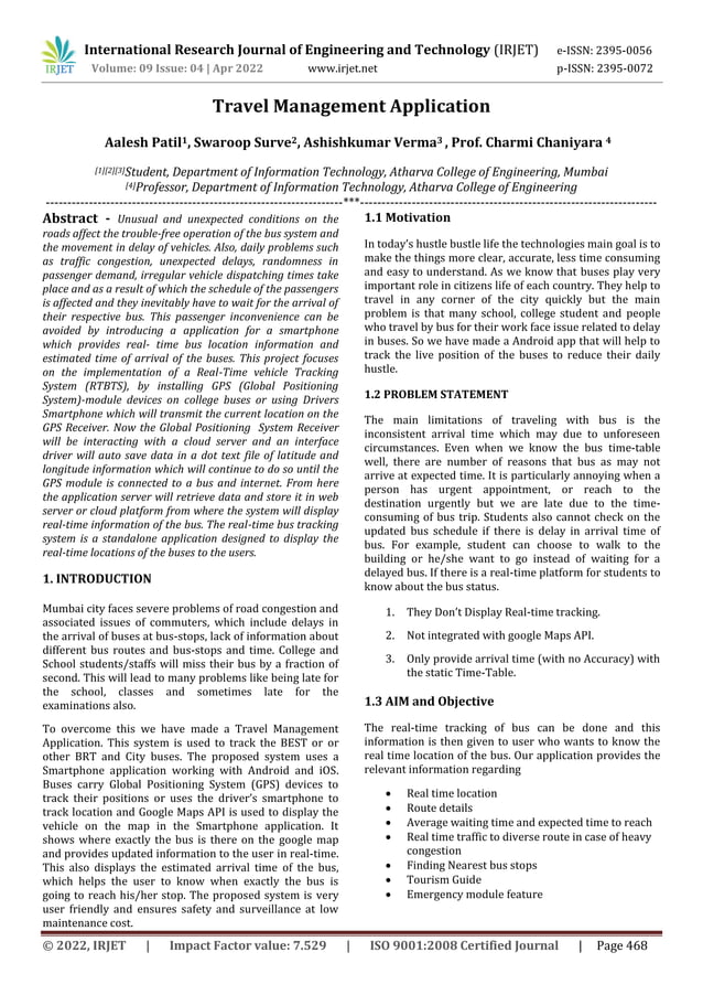 Travel Management Application | PDF