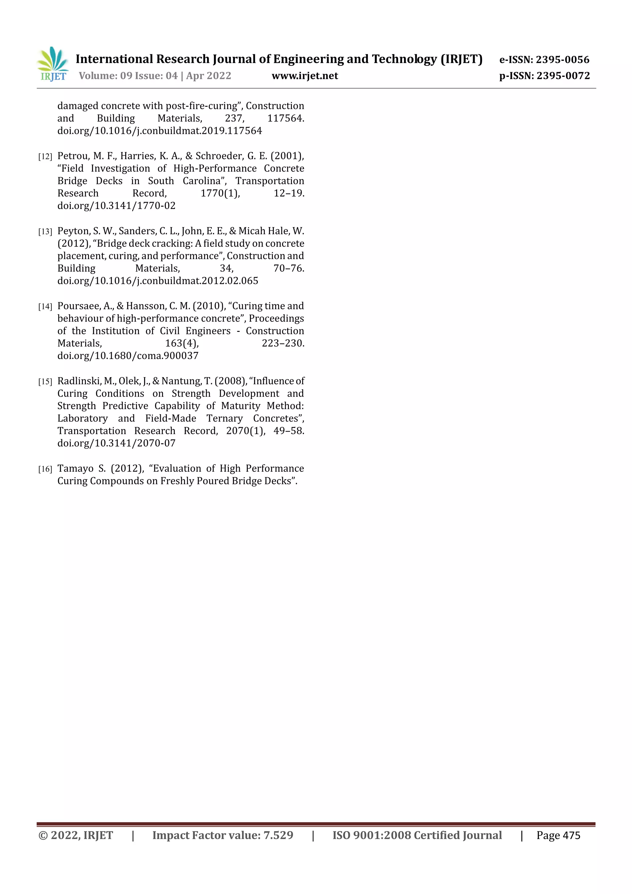 Fundamentals of Concrete Curing Methods in Construction Industry: A ...