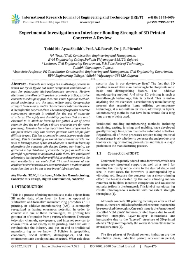 Experimental Investigation on Interlayer Bonding Strength of 3D Printed ...