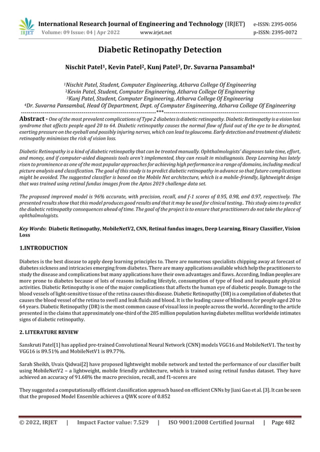 Diabetic Retinopathy Detection | PDF | Eye and Vision Conditions | Diseases and Conditions