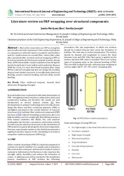 Literature review on FRP wrapping over structural components | PDF