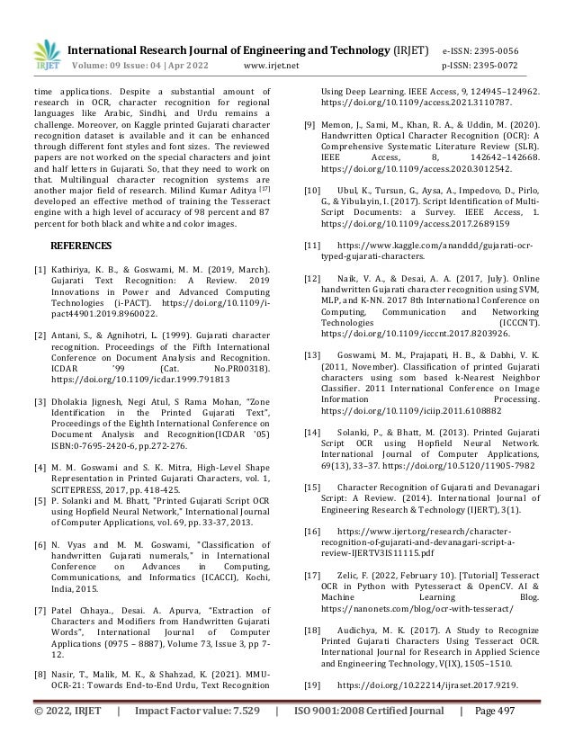 Printed Gujarati Character Recognition A Review Pdf