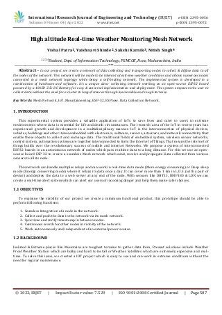 High altitude Real-time Weather Monitoring Mesh Network | PDF