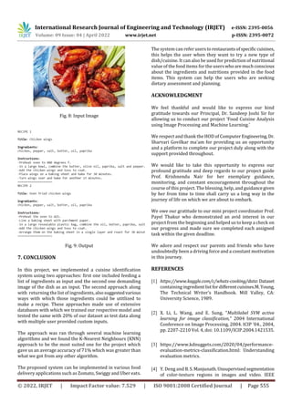 Food Cuisine Analysis using Image Processing and Machine Learning | PDF