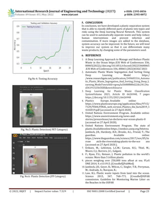 PLASTIC DETECTION AND CLASSIFICATION USING DEEP LEARNING NEURAL NETWORK | PDF