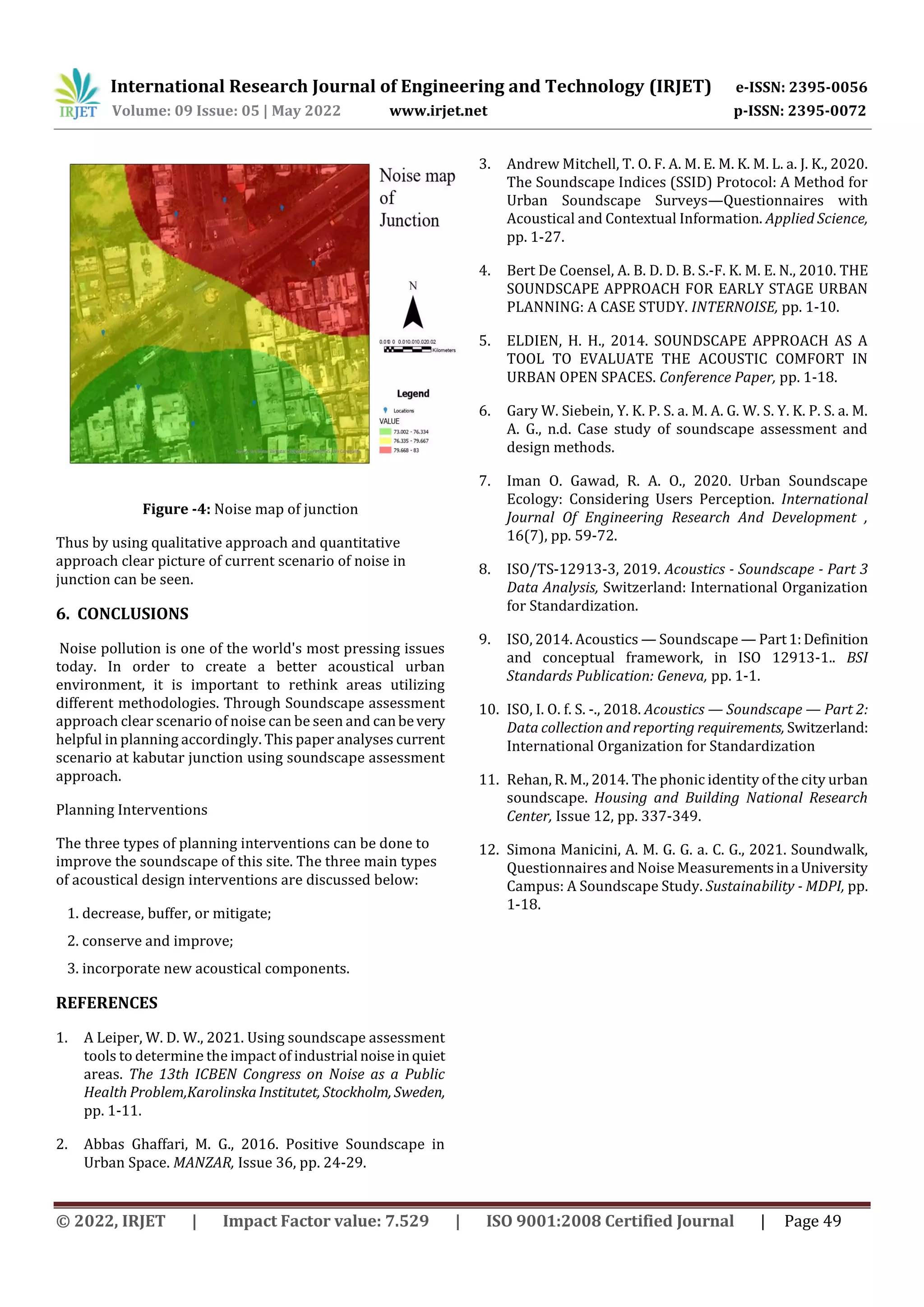 Soundscape Assessment Approach – A Case of Junction of Surat City | PDF