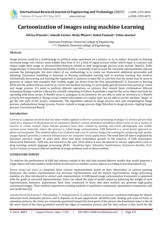 Cartoonization of images using machine Learning | PDF