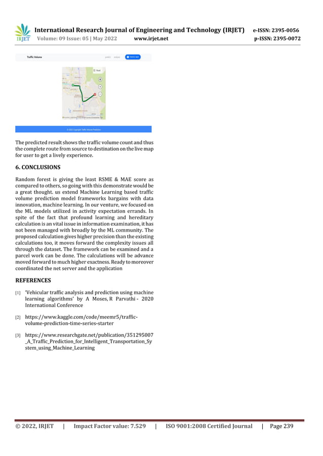 Machine Learning Based Traffic Volume Count Prediction Pdf Computing Technology And Computing
