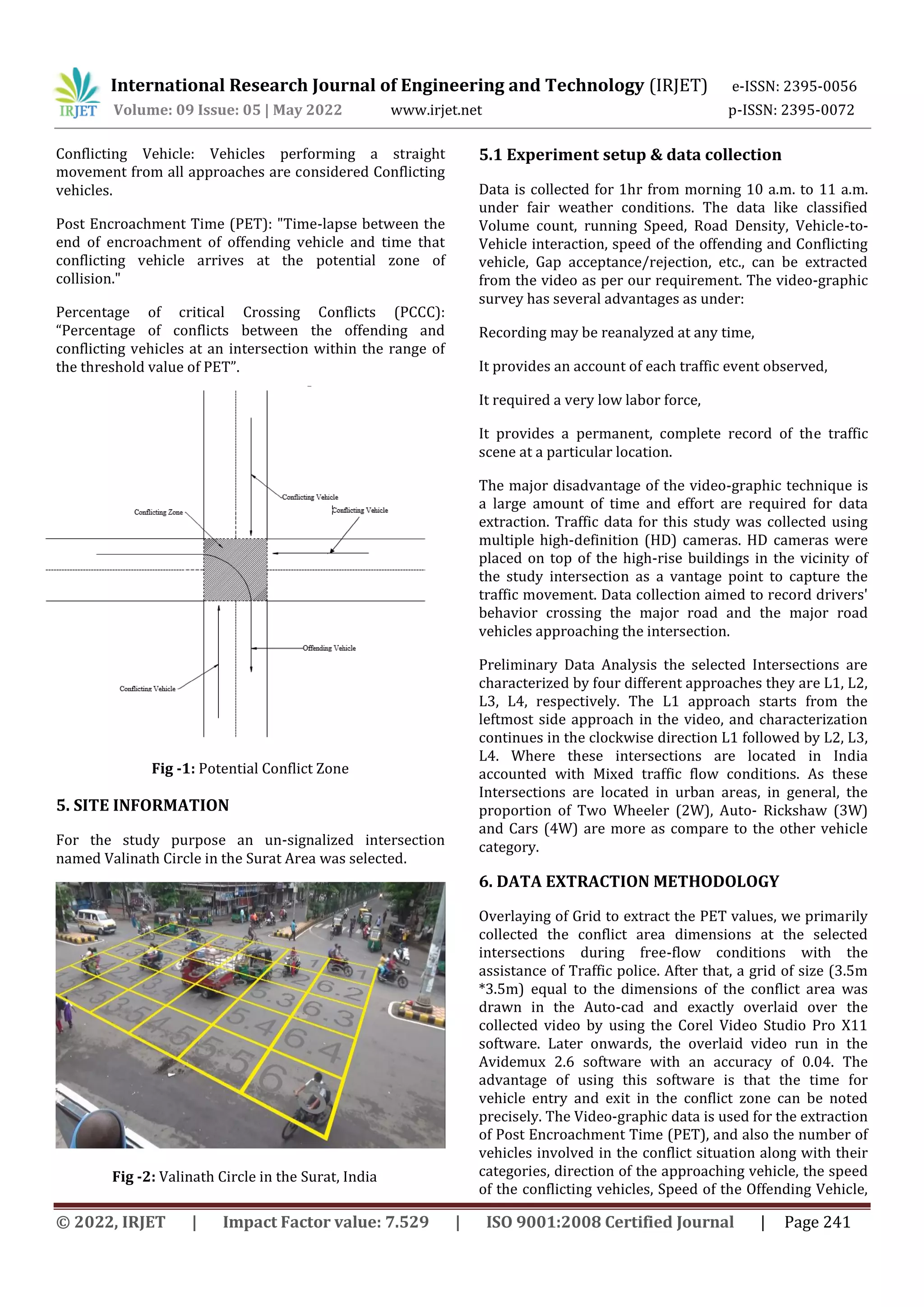 SURROGATE SAFETY EVALUATION OF UNSIGNALIZED INTERSECTION THROUGH POST ENCROACHMENT TIME | PDF