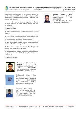 Design & Analysis of Multi-storied Building under Static and Dynamic Loading Conditions | PDF