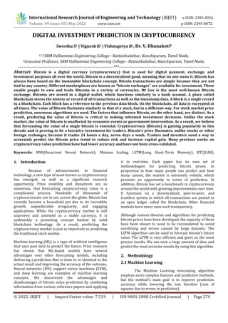 DIGITAL INVESTMENT PREDICTION IN CRYPTOCURRENCY | PDF | Currencies | Economy