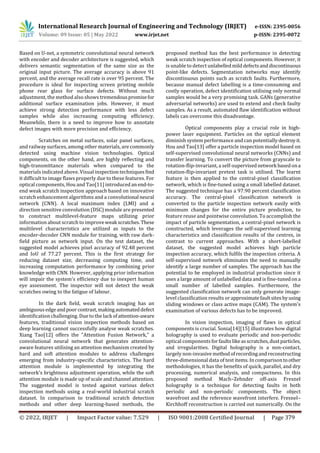 Defect Detection and Classification of Optical Components : A Review | PDF