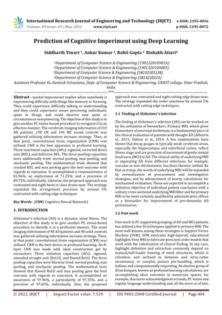 Prediction of Cognitive Imperiment using Deep Learning | PDF