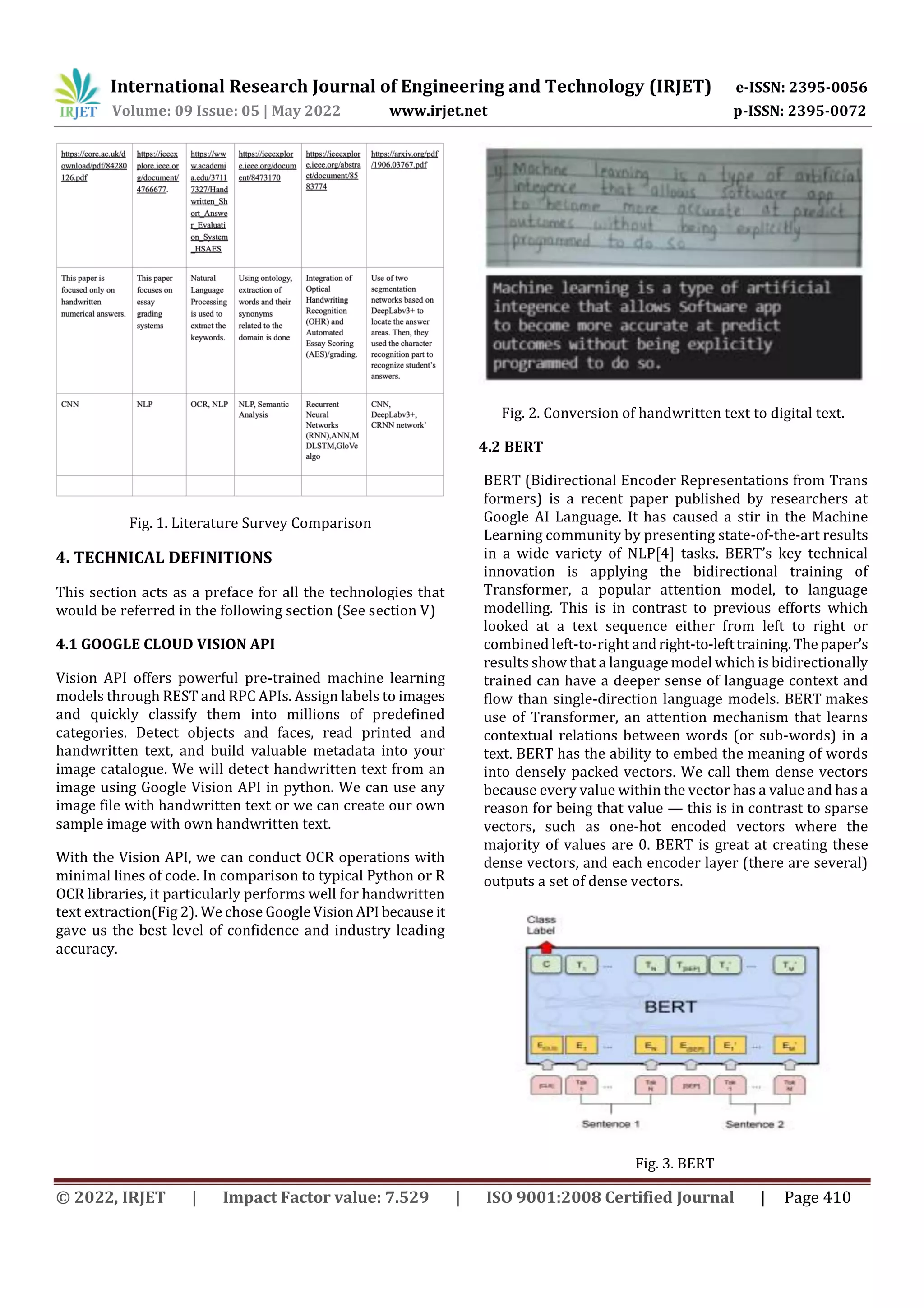 Automatic Grading of Handwritten Answers | PDF