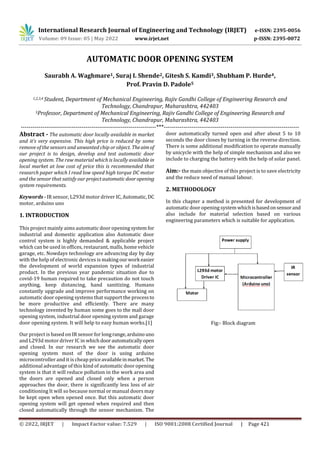 AUTOMATIC DOOR OPENING SYSTEM | PDF