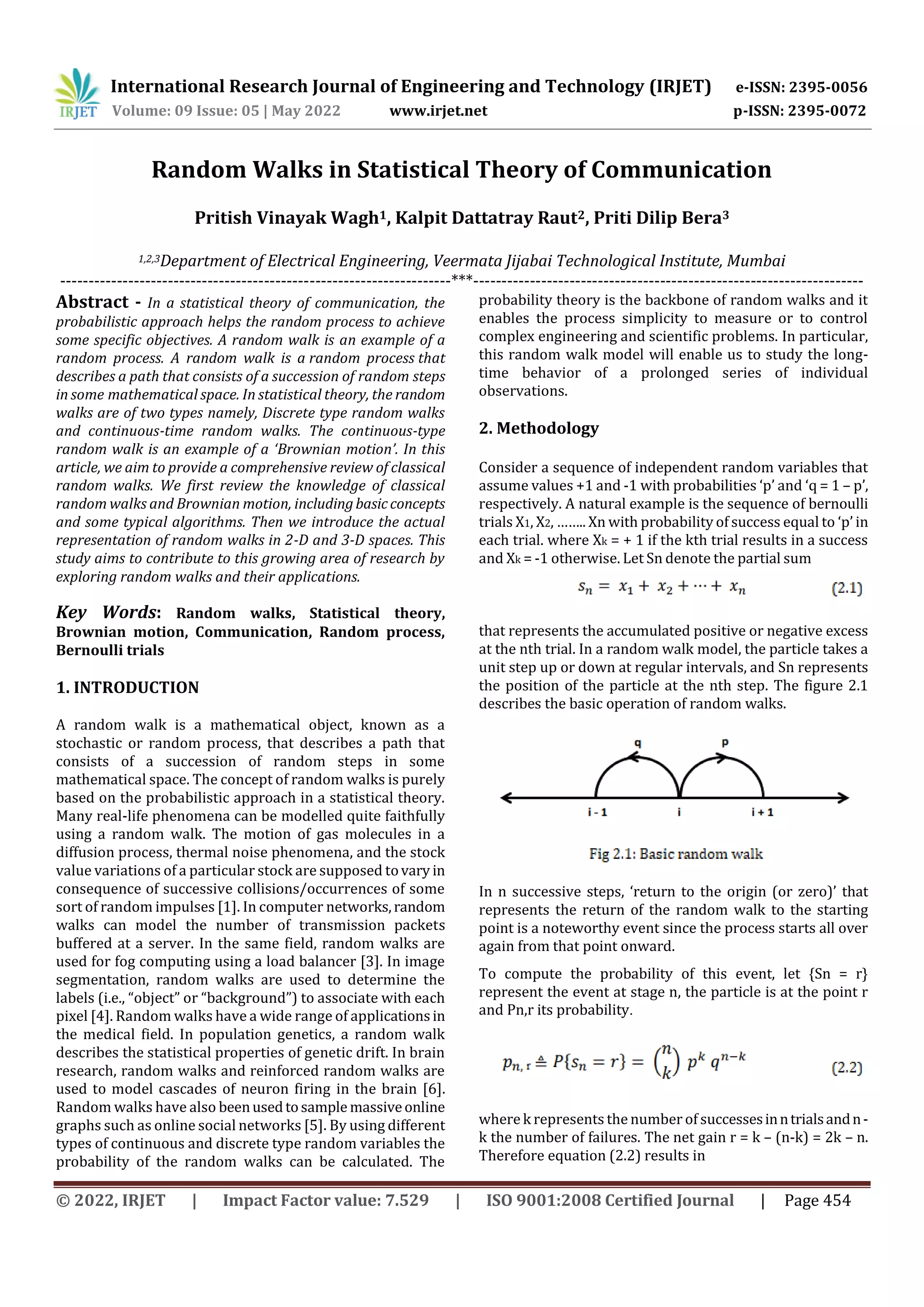 Random Walks in Statistical Theory of Communication | PDF