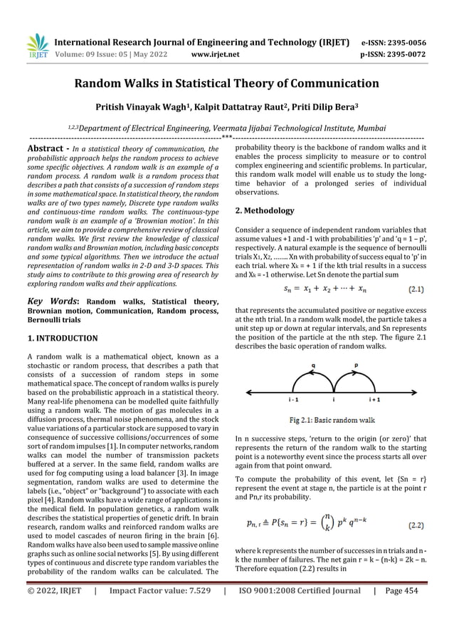 Random Walks in Statistical Theory of Communication | PDF