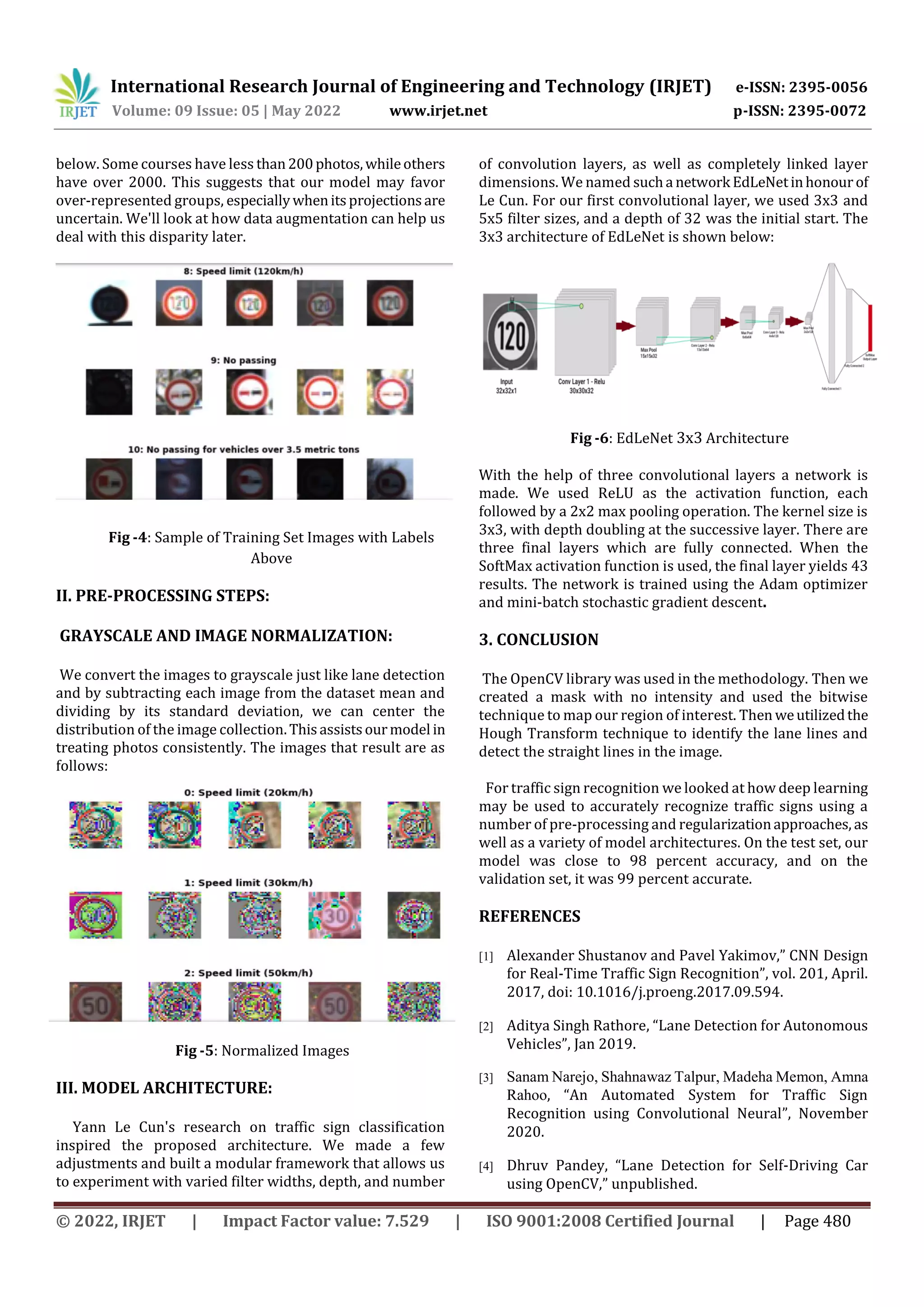 Lane Detection and Traffic Sign Recognition using OpenCV and Deep Learning for Autonomous ...