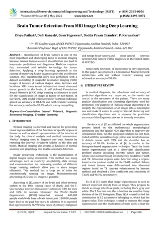 Brain Tumor Detection From MRI Image Using Deep Learning | PDF