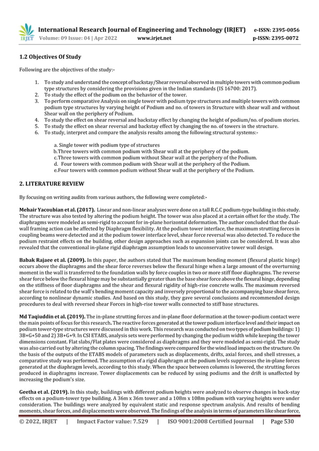 Effect of Backstay on Tall Structures with Podium | PDF | Civil ...