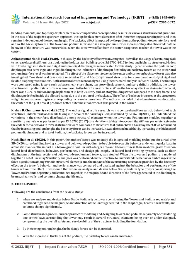 Effect of Backstay on Tall Structures with Podium | PDF | Civil ...