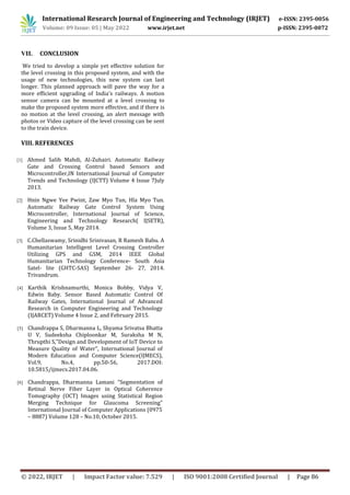 Automation of Railway Gate and Road traffic using Internet of Things ...