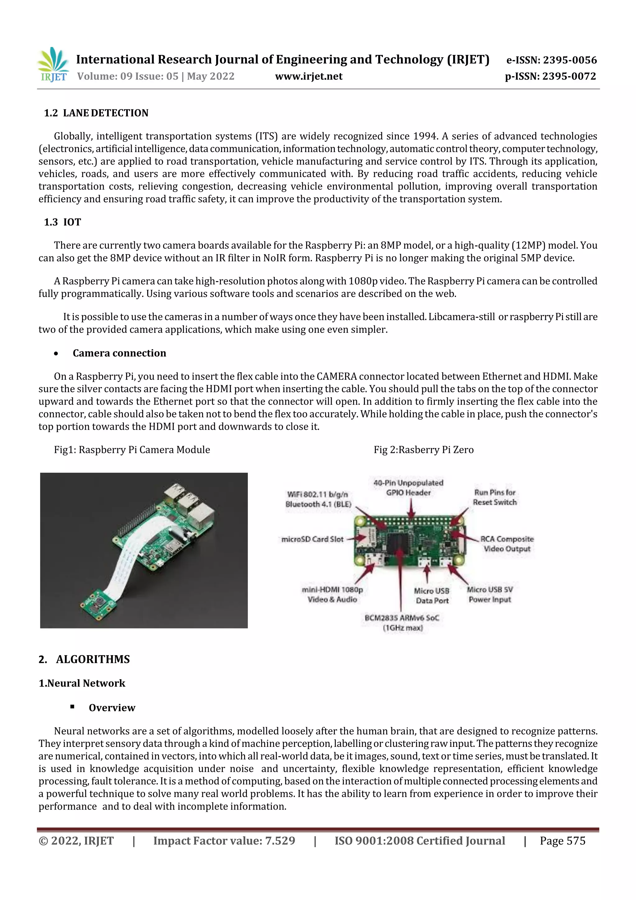 ASSISTANCE SYSTEM FOR DRIVERS USING IOT | PDF | Cameras and Camcorders | Consumer Electronics