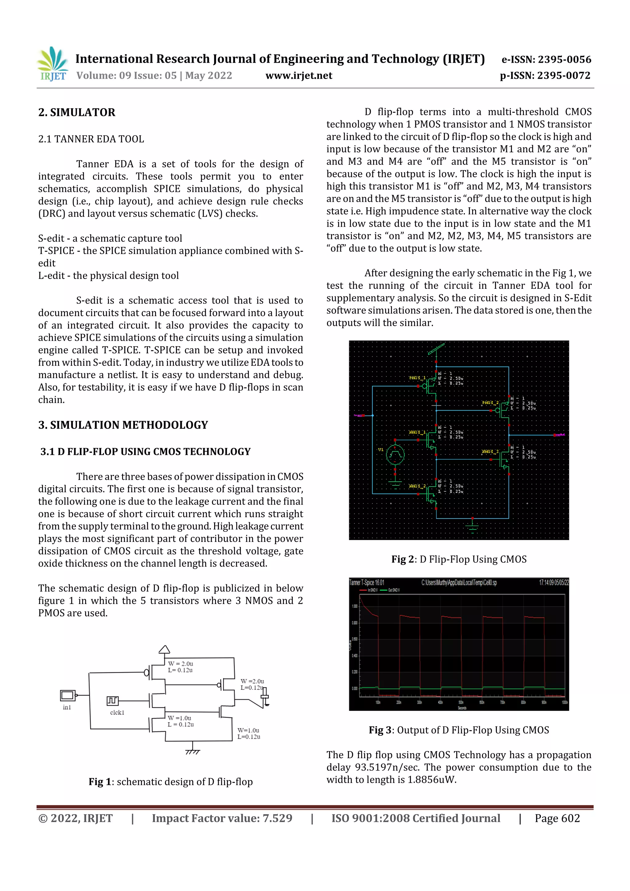 PERFORMANCE ANALYSIS OF D-FLIP FLOP USING CMOS, GDI, DSTC TECHNIQUES | PDF