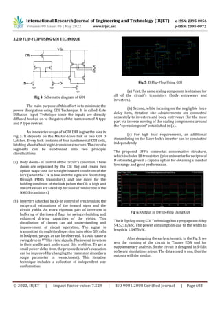 PERFORMANCE ANALYSIS OF D-FLIP FLOP USING CMOS, GDI, DSTC TECHNIQUES | PDF