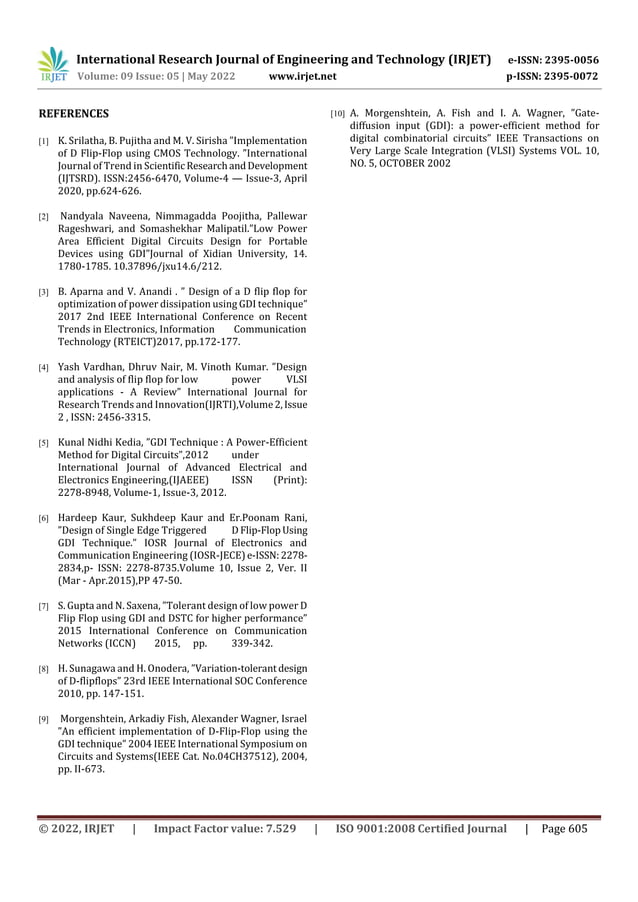 PERFORMANCE ANALYSIS OF D-FLIP FLOP USING CMOS, GDI, DSTC TECHNIQUES ...