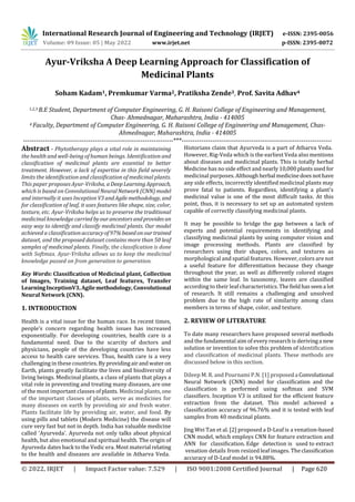 Ayur-Vriksha A Deep Learning Approach for Classification of Medicinal ...