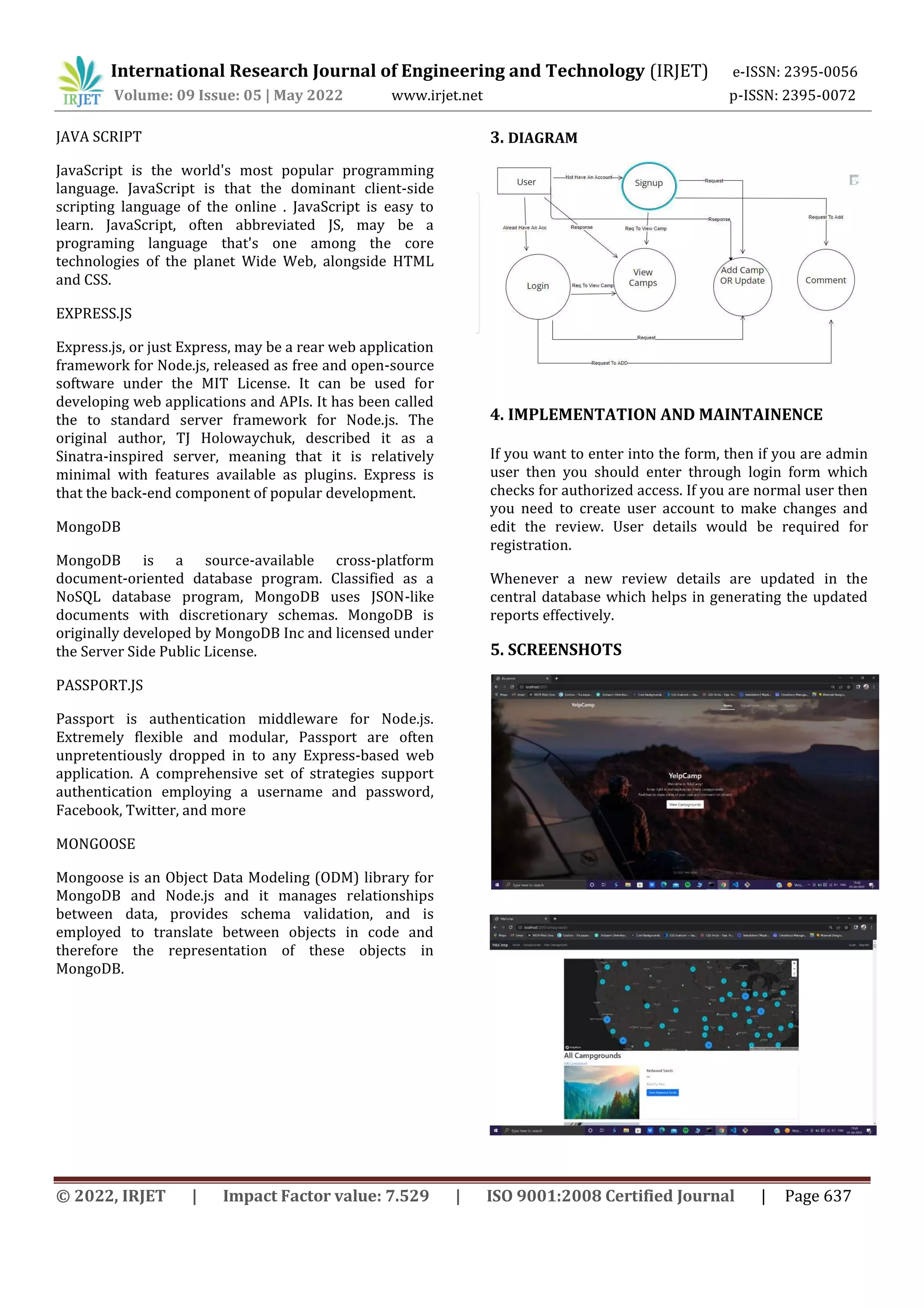 Yelpcamp: A review based website for campgrounds | PDF