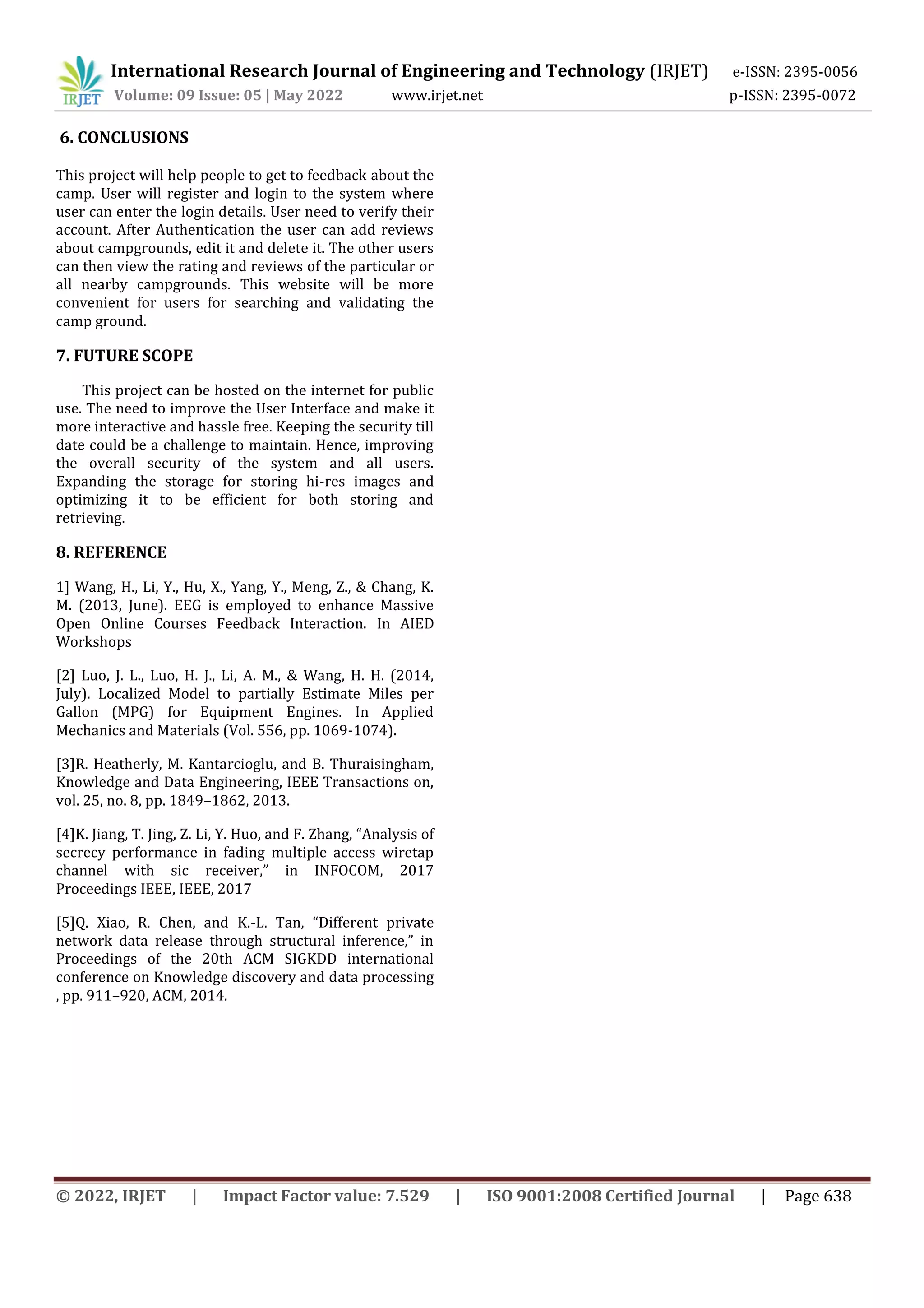 Yelpcamp: A review based website for campgrounds | PDF