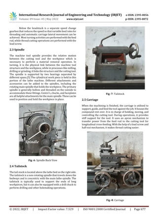 Review Paper on Lathe Machine Components and It’s Application | PDF