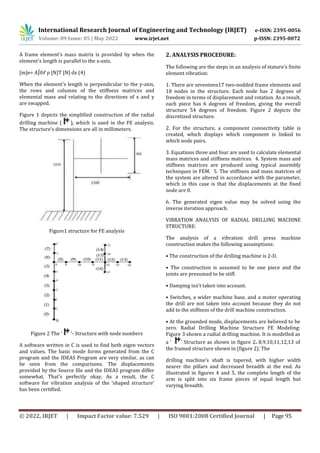 Analysis of Vibration of Radial Drilling Machine Structure Using Finite Element Method. | PDF