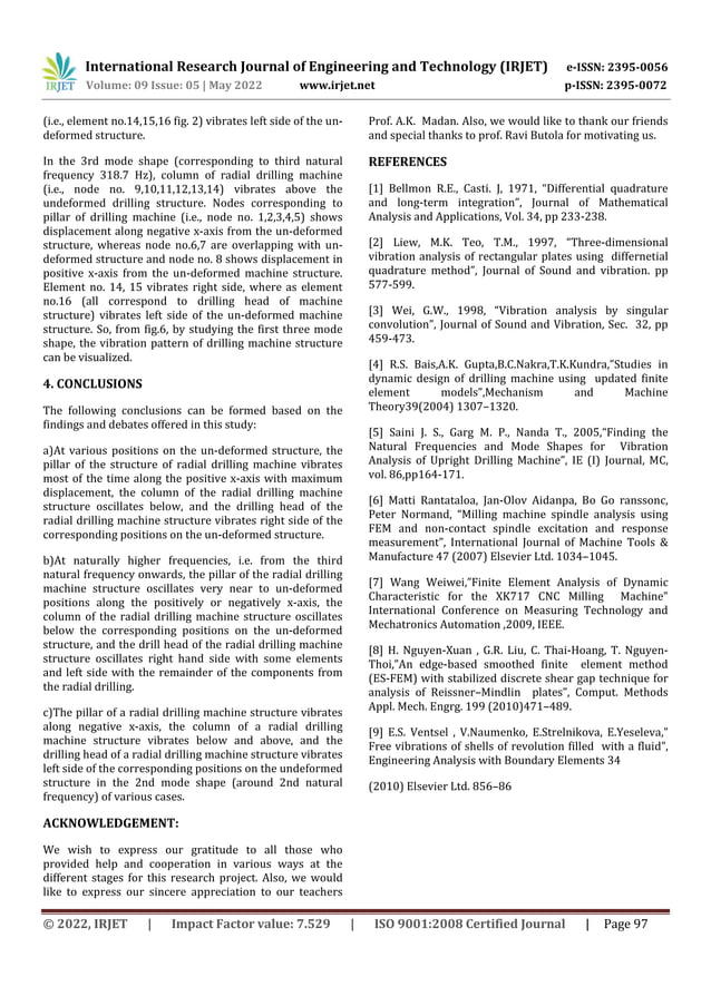 Analysis of Vibration of Radial Drilling Machine Structure Using Finite Element Method. | PDF
