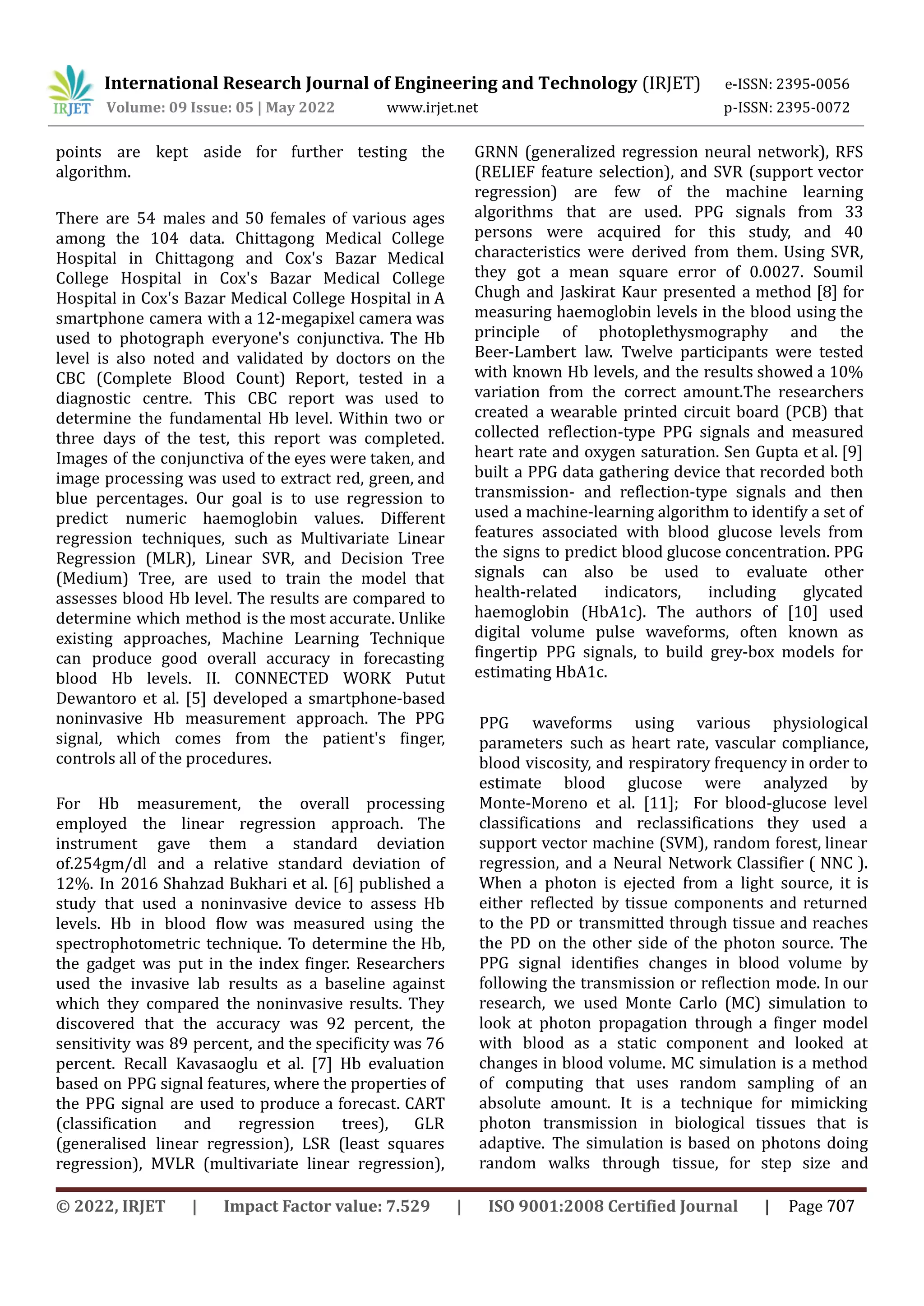 Bloodless Haemoglobin level Detection using Deep Convolution Neural Network | PDF