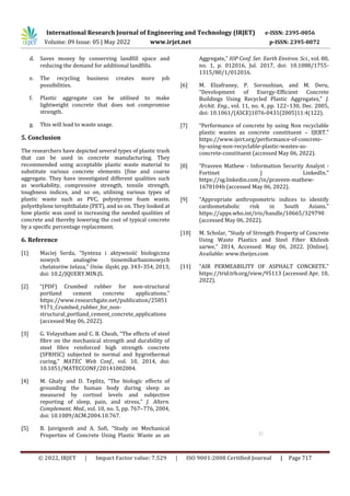 To Study the Behaviour of Concrete by partial replacement of coarse ...