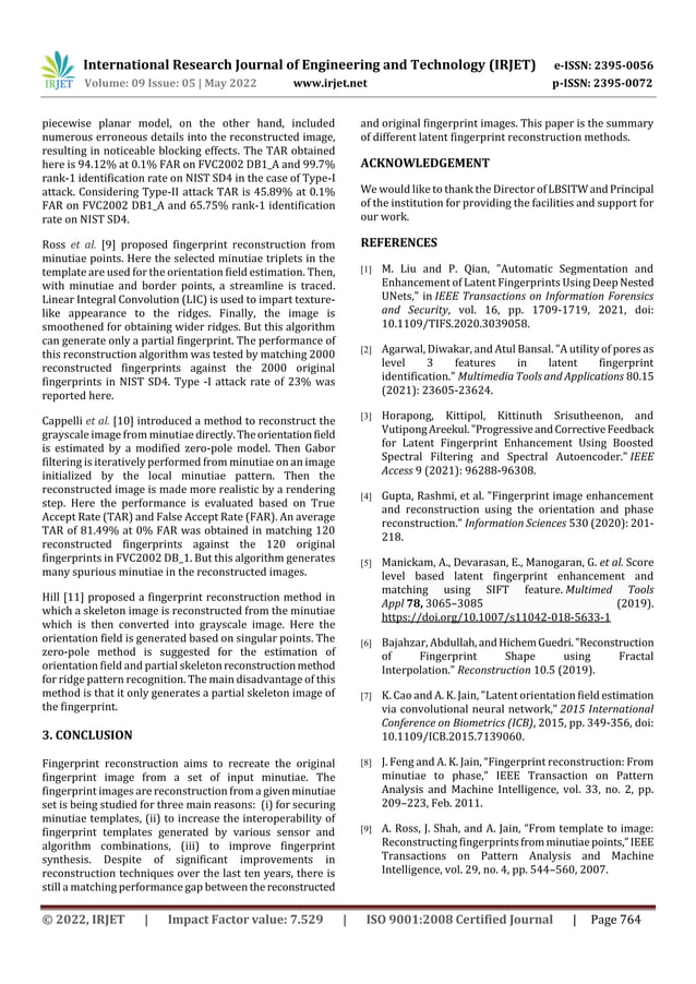 A REVIEW ON LATENT FINGERPRINT RECONSTRUCTION METHODS | PDF | Photo Editing Software | Computer ...