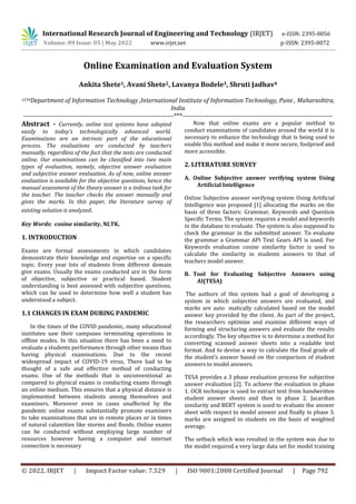 Online Examination and Evaluation System | PDF | Educational Assessment ...