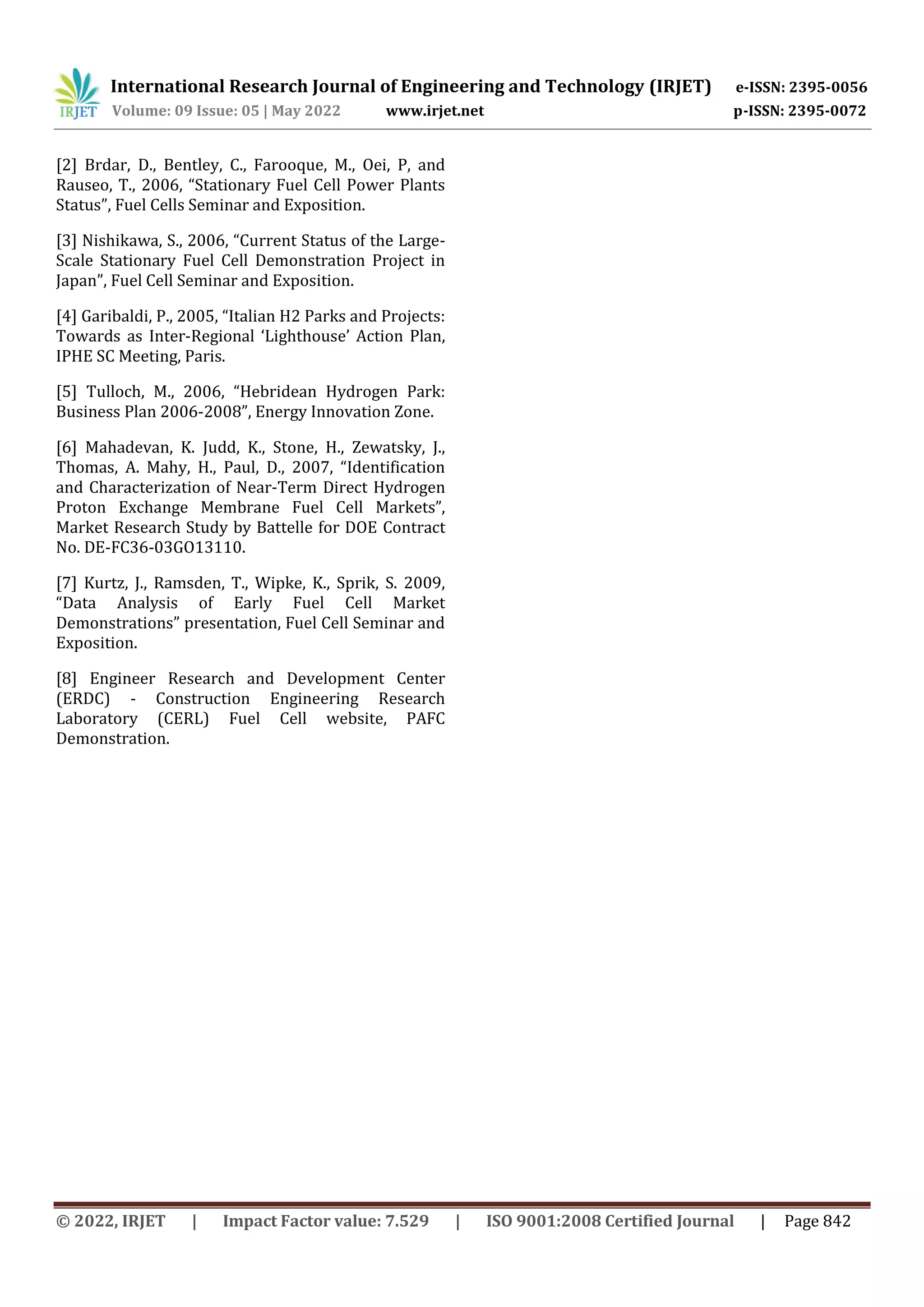 Introduction of Hydrogen Fuel Cell Generator in Textile Industries | PDF