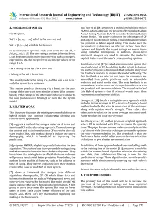 Tourism Based Hybrid Recommendation System | PDF