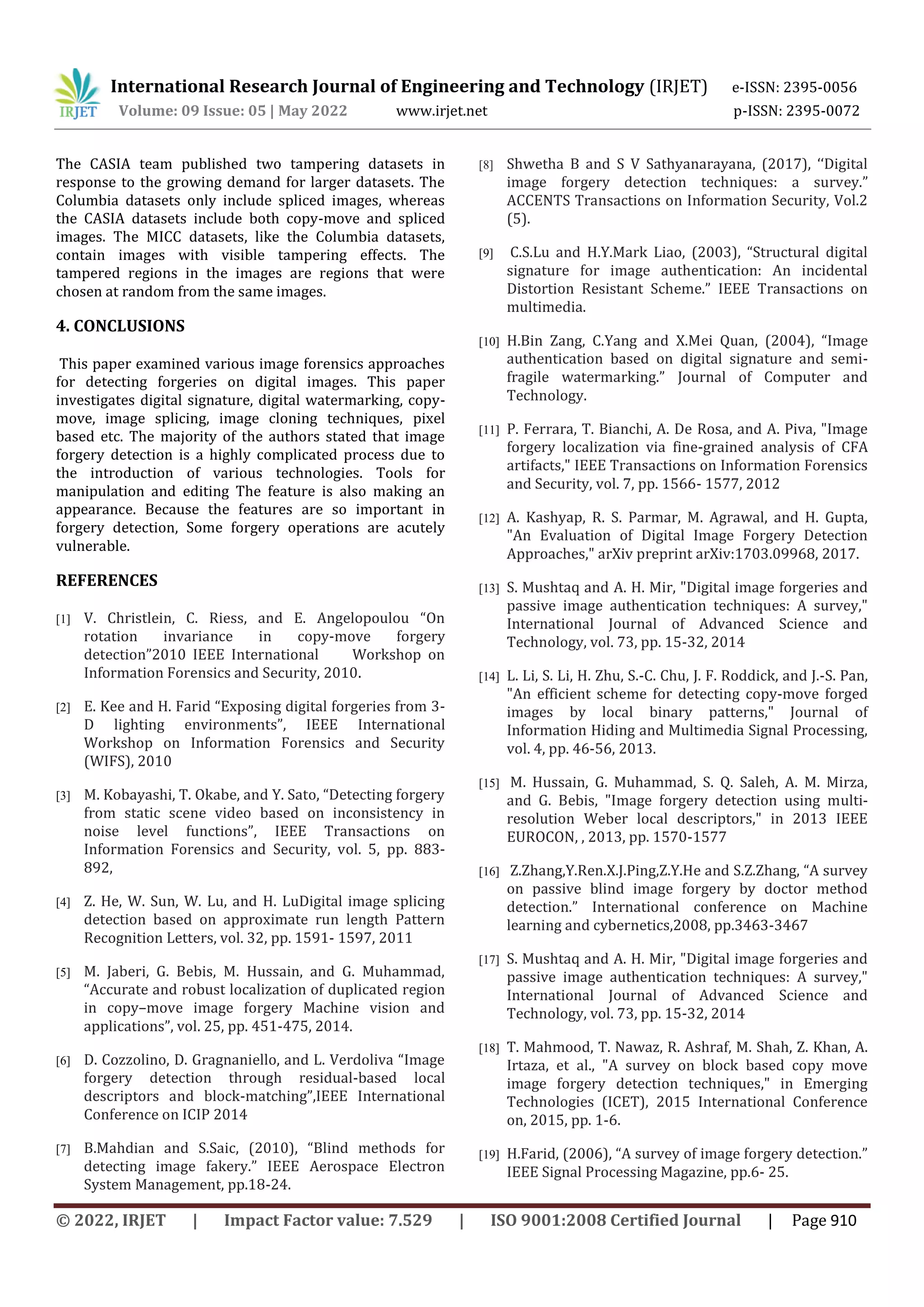 A Study of Image Tampering Detection | PDF