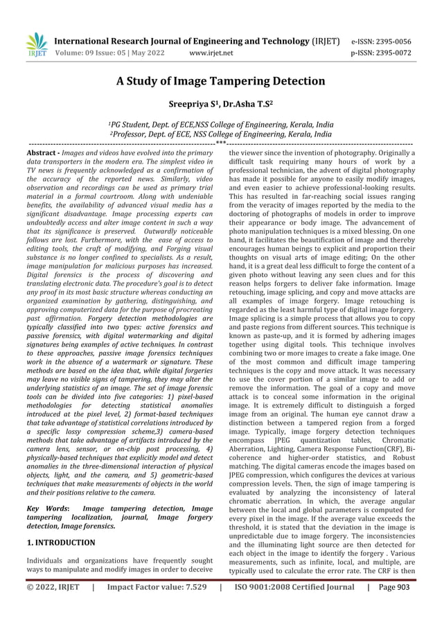 A Study of Image Tampering Detection | PDF | Photo Editing Software | Computer Software and ...