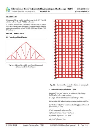 Research Paper on Analysis and Design of Steel Truss by using Angle and ...