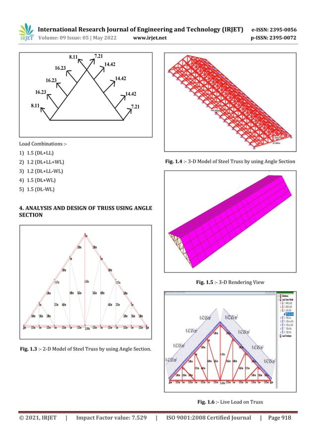Research Paper on Analysis and Design of Steel Truss by using Angle and ...