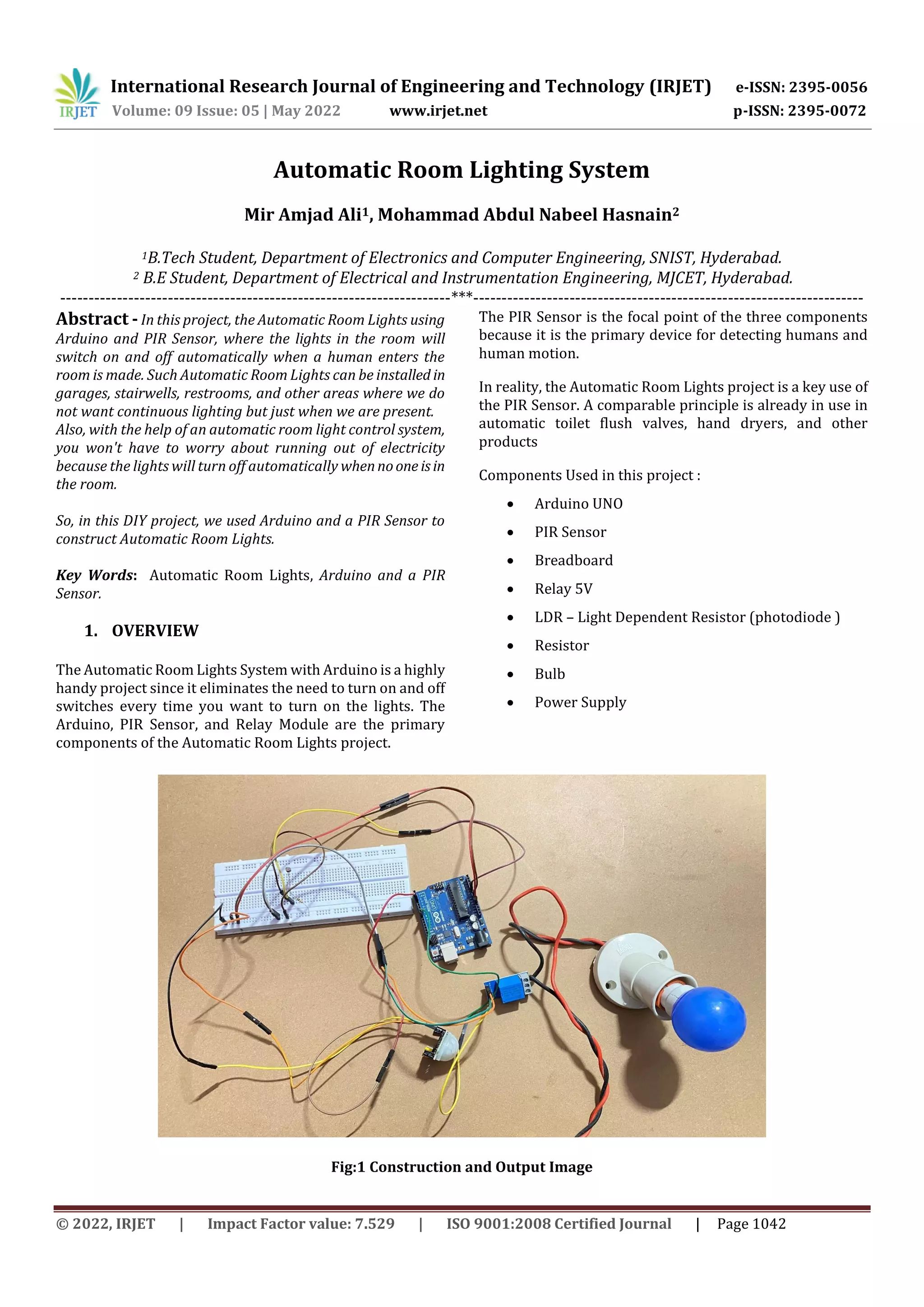 Automatic Room Lighting System | PDF