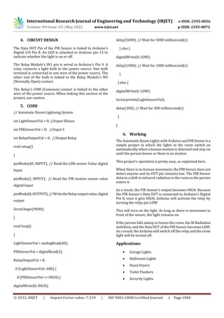 Automatic Room Lighting System | PDF